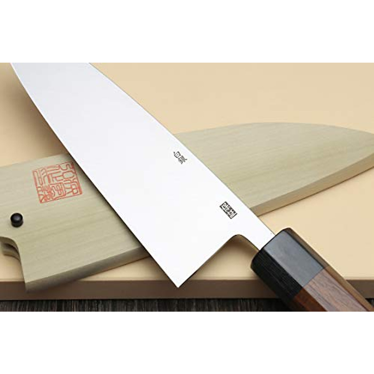 Yoshihiro Ginsanko High Carbon Stainless Steel Mizu Yaki Hongasumi Deba Japanese Fillet Chef Knife 6.5inch (165mm)