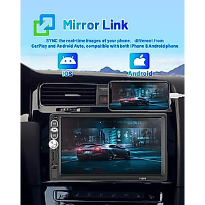 Apple CarPlay Head Unit Single Din Touchscreen Car Stereo with Bluetooth and Backup Camera 7 Inch Car Radio with Android Auto Mirror Link USB Charging & FM AUX TF