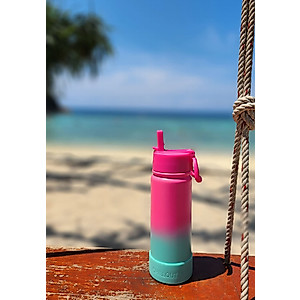 CHILLOUT LIFE 17 oz Insulated Water Bottle with Straw Lid for Kids and Adult + 20 Funny Waterproof Stickers - Perfect for Personalizing Your Kids Metal Water Bottle