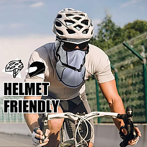 Beehow Cooling Balaclava Sun Face Mask Men Cycling Fishing Gear UV Protection Lightweight Hood Breathable Full Head Mask Bee Face Cover for The Sun (US, Alpha, One Size, Grey)