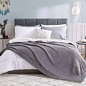 EHEYCIGA Sherpa Blanket Twin Size - Fuzzy Sherpa Fleece Blanket Twin Size Super Soft Plush Blanket, Thick Winter Blanket, Grey, 60x80 Inches