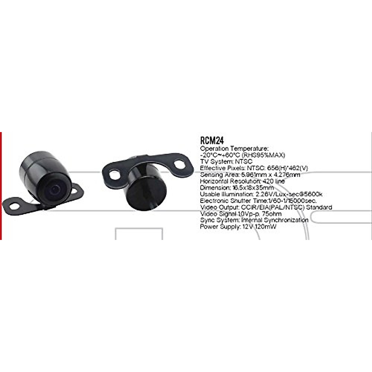 Red Cobra RCM24 Waterproof Nightvision Color Backup Camera