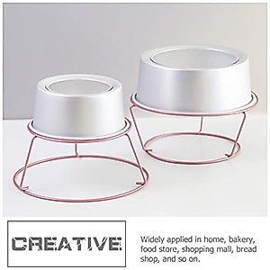 Luxshiny Bread Cooling Rack Alloy Round Chiffon Cake Cooling Rack Reusable Baking Cake Embryo Rack Cooling Bracket Kitchen Baking Accessories (Rose Gold)