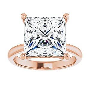 5 CT Princess Wedding Set Rings For Women Antique Promise Rings Handmade Gifts Solitaire Cut Engagement Ring 10K 14K 18K Solid Rose Gold