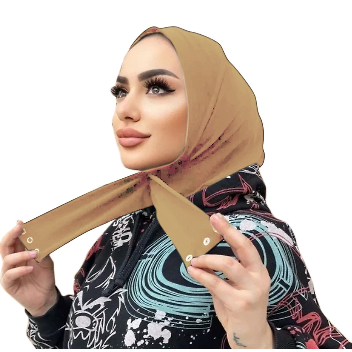 AIBEARTY Women Fashion Instant Muslim Turban Hijab with Snap Fastener Breathable Headscarf Bonnet Cap Turban Hat Shawl