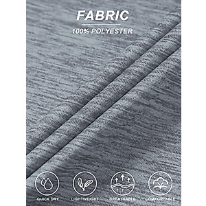 TACVASEN Women's Running Athletic T-Shirt Short Sleeve Lightweight Wicking Shirts Hiking Fitness Tops Light Grey M