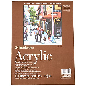 Strathmore Acrylic Paper Pad 9"X12"-10 Sheets -430900