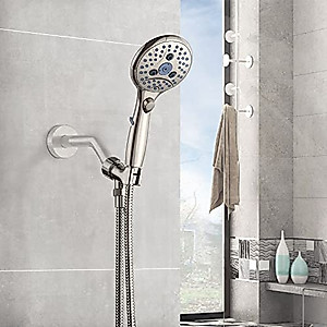 SunCleanse Shower Head, 7 Settings Hand held Shower with ON/OFF Pause Switch, Brushed Nickel High Pressure Shower Head with 71 inch Hose