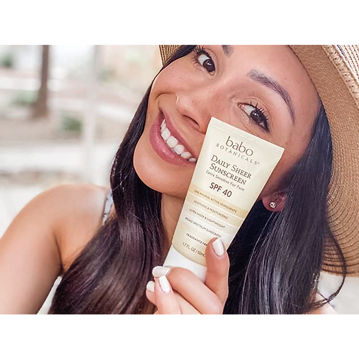 Babo Botanicals Daily Sheer Mineral Face Sunscreen Lotion SPF 40, Fragrance Free, 1.7 Fl Oz