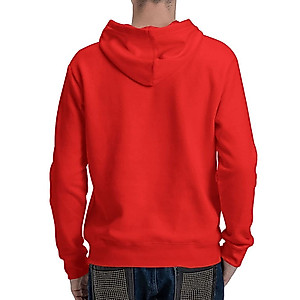 TUVEKE Red Men's Hoodie Sweatshirt Pullover Fleece Hooded Athletic Sweat shirt For Men Hoodies Long Sleeve Kangaroo Pockets XL