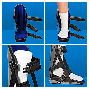 Brace On Adjustable Night Splint - Plantar Fasciitis, Achilles Tendon, Heel Spur, and Foot Pain Relief Stretching Boot for Men and Women, Gray, Small