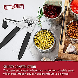 Swing-A-Way Easy Crank Can Opener, 10.4 Inches, Black