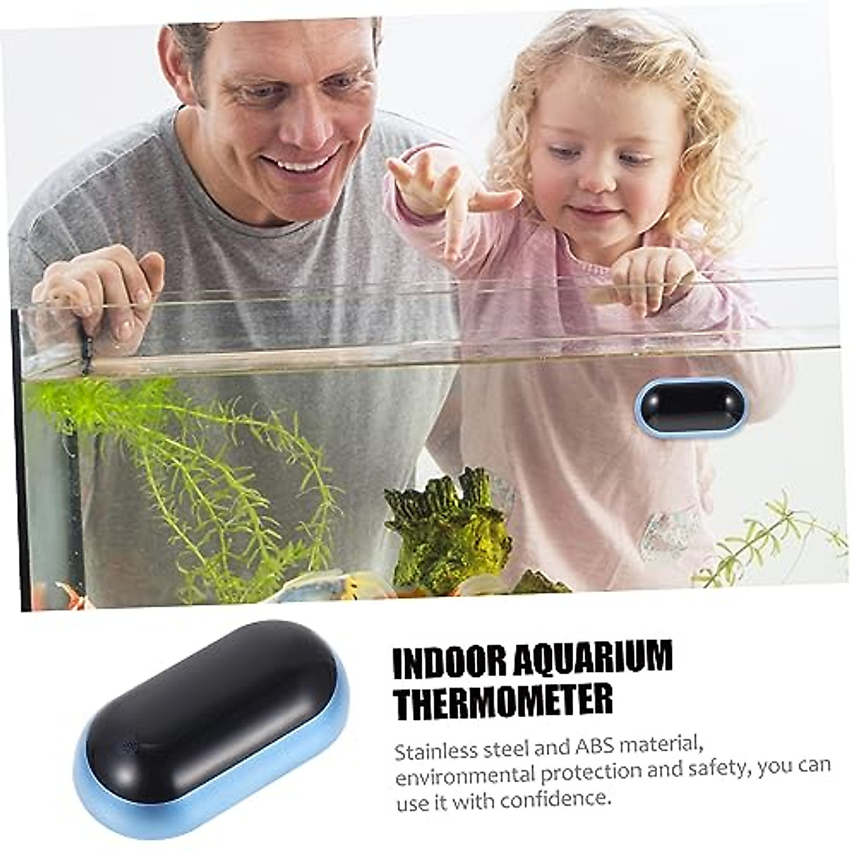 Happyyami Fish Thermometer Indoor Aquarium Thermometer Indoor Thermometer Screen Display Thermometer Digital Measure Tool Water Thermometer Fish Temperature Measure Aquarium Supply