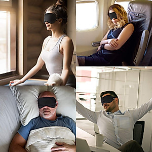 Mavogel Weighted Eye Mask for Sleeping - Weighted Sleep Mask with Removable Eye Pillow, Cooling Eye Mask for Men Women Black