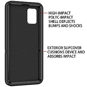 Mieziba for Galaxy A51 5G Case,Shockproof Dropproof Dustproof 3-Layer Full Body Protection Rugged Heavy Duty High Impact Hard Cover Case for Samsung Galaxy A51 4g 6.5 inch,Black