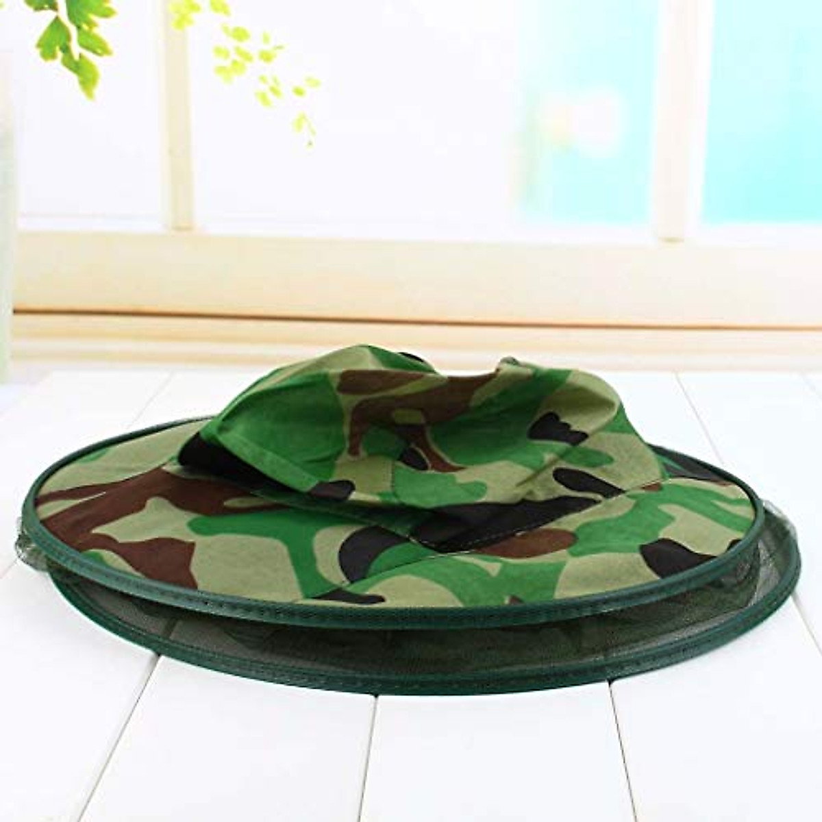 Gybai Mosquito Green Camouflage Insects net Head mesh Protection Cap Outdoor Garden Supplies