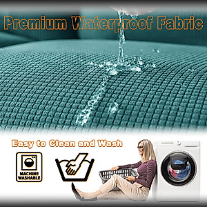 AYLFBFU Waterproof L Shaped Couch Cover Elastic Small Checks Easy Fit, Sofa Slipcovers for 4 Seater with Foam Sticks & Elastic Straps, Couch Set for Kids, Dogs, Pets, Dark Blue