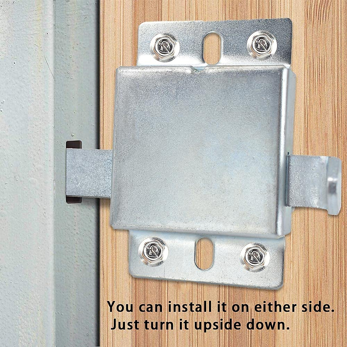 SINCERITYLI Garage Door Side Lock Inside Deadlock for Most Garage Door Galvanized Steel -1pack, Silver