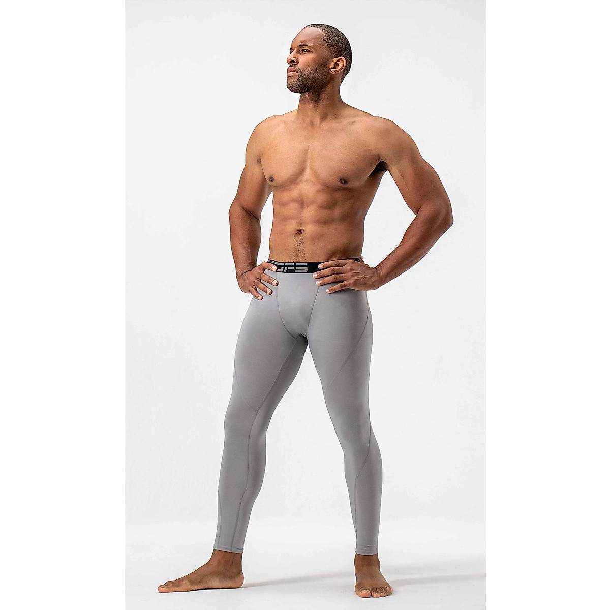 DEVOPS Men's Thermal Compression Pants, Athletic Leggings Base Layer Bottoms (2 Pack) (2X-Large, Black/Light Grey)