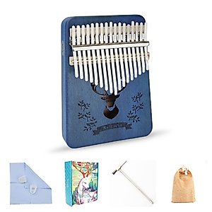 CloudyPeak Kalimba 17 Key Portable Mbira Finger Piano, Kalimba with Protective Box,Tune Hammer and Study Instruction, Thumb Piano for Kids Adult Beginners Professional