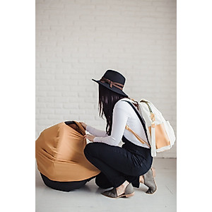 Copper Pearl Multi-Use Cover: Car Seat Covers, Nursing Cover, and Stroller Cover for Sun - Stretchy Fabric, All-Season Use, Stylish Designs, Easy Access for Moms - Camel