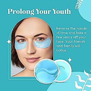 Hydra Blue Collagen Under Eye Gel Mask - Bright Eyes Anti Aging Treatment For Dark Circles, Puffy Eyes, Bags, Fine Lines - 30 Pairs (60 Total Patches)