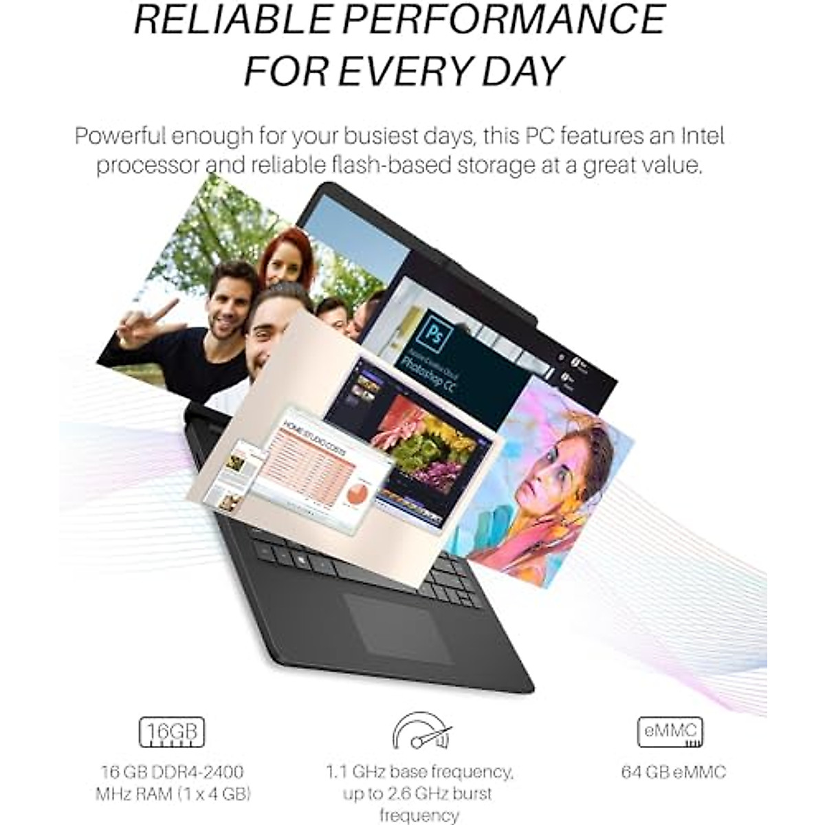 HP 14" Ultra-Light Stream Laptop for Students Business - Intel Quad-Core Processor, 8GB RAM, 128GB Storage(64GB eMMC+64GB Micro SD), 1-Year Office 365, Webcam, 11H Long Battery Life, Win11 Home S