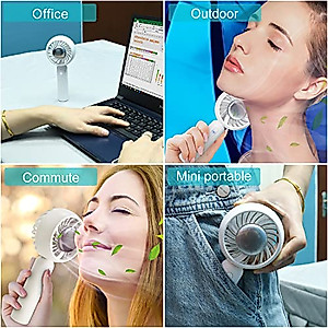 LISGHTJS Portable Handheld Cooling Fan Small Fans that Blow Cold Air, Mini Cold Compress Fan USB Rechargeable Personal Hand Held Travel Fan For Women Make up, Outdoor Camping, Office Desk