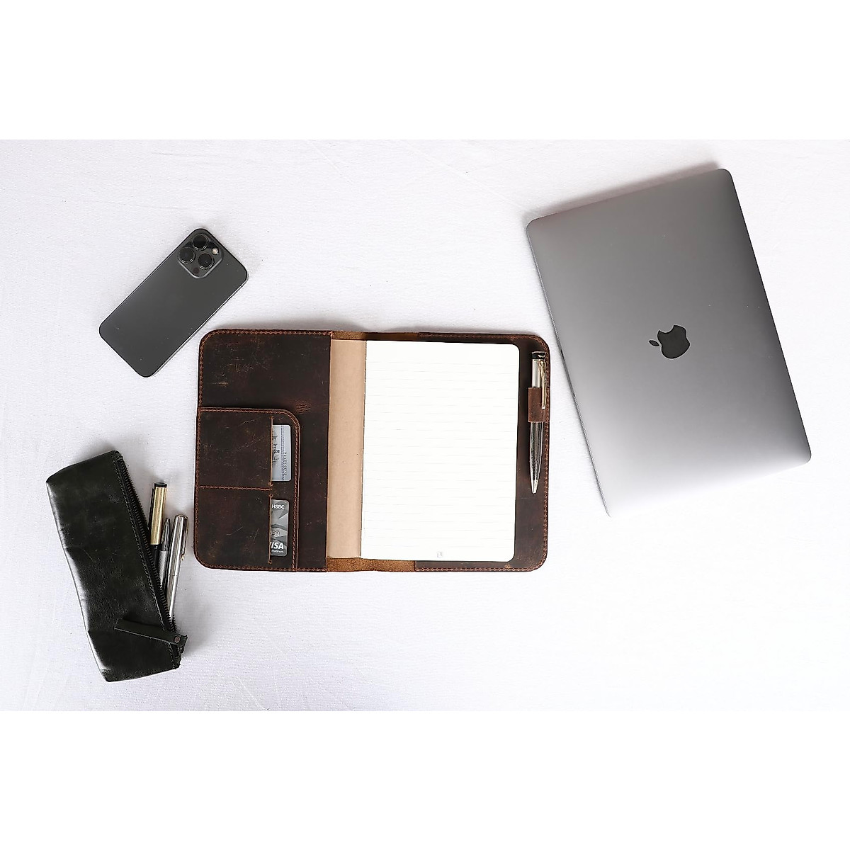 The Antiq Leather Journal Cover, A5 Diary Cover, Planner Cover- Brown 5.75x8.25