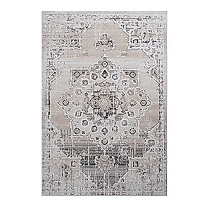 NAAR PAYAS Collection 5x7 Cream/Beige/Medallion Non-Shedding Living Room Bedroom Dining Home Office Stylish and Stain Resistant Area Rug