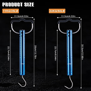 Goture Aluminum Tubular Spring Scale, Tube Fishing Scale, Hanging Spring Scales with Hook 25LB/50LB