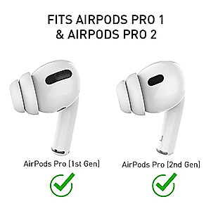 Delidigi 6 Pairs Ear Tips for AirPods Pro 2 and AirPods Pro, Silicone Earbuds Earplug Replacement Accessories Fit in The Charging Case S/M/L Size(White)