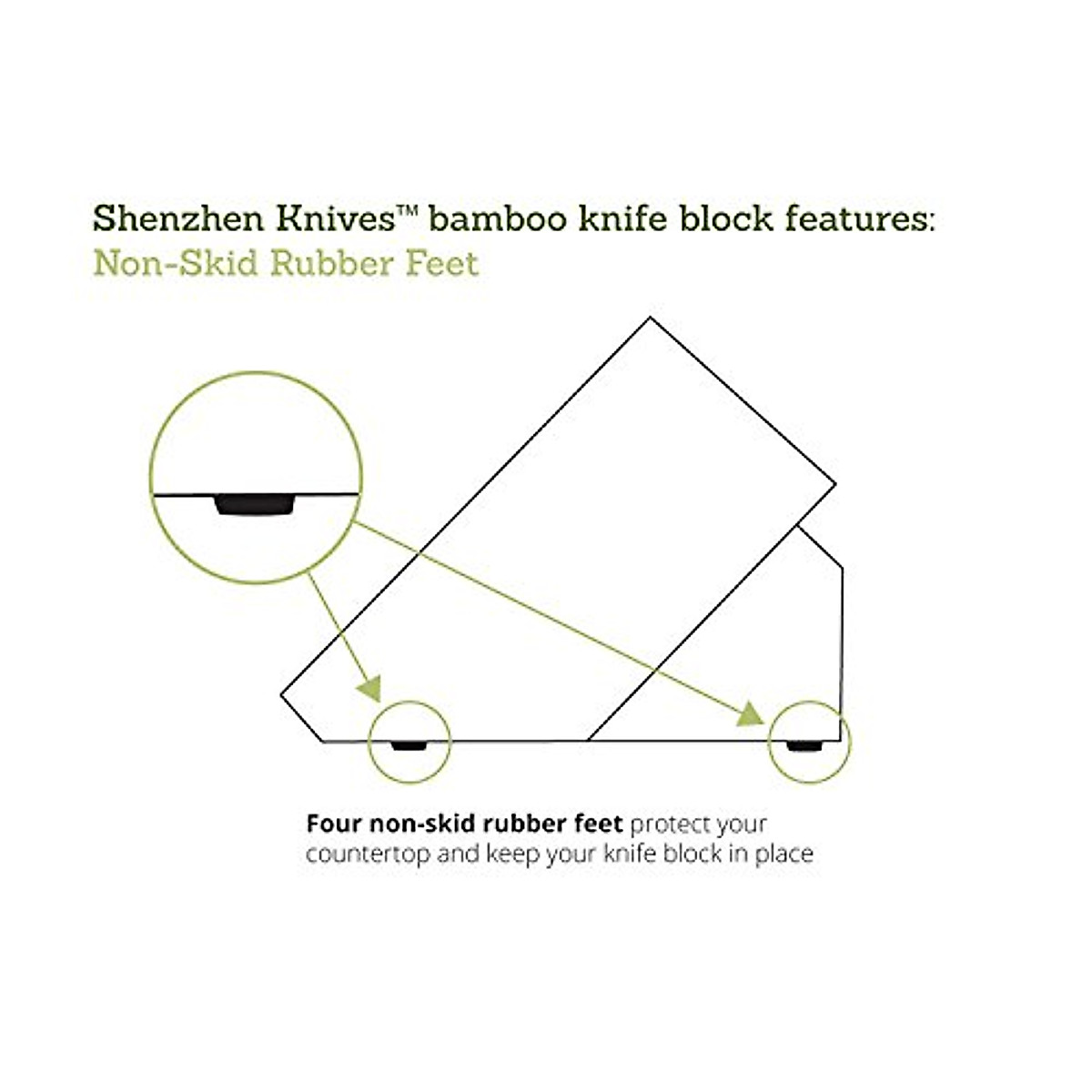 20 Slot Universal Knife Block: Shenzhen Knives Large Bamboo Wood Knife Block without Knives - Countertop Butcher Block Knife Holder and Organizer with Wide Slots for Easy Kitchen Knife Storage