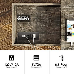 Rolanstar End Table with Charging Station, Narrow Nightstand, Flip Top Side Table with USB Ports and Storage Shelves for Small Spaces, Living Room, Bedroom, Grey