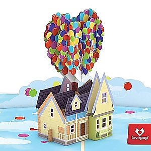 Lovepop Everyday Pop-Up Card for Her and Him - 3D Disney & Pixar Greeting Cards for Boys, Girls, Men, Women - My Favorite Adventure - 5" x 7" Up House Card - Blank Note Card & Envelope Included