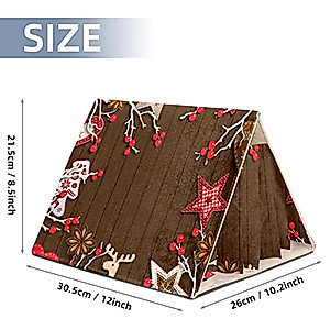 enheng Small Pet Hideout Christmas Elements with Wood Texture Hamster House Guinea Pig Playhouse for Dwarf Rabbits Hedgehogs Chinchillas