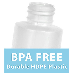 JUVITUS 4 oz / 120 ml White Plastic HDPE Refillable Cylinder Squeeze Bottle with Silver Disc Cap (6 Pack)