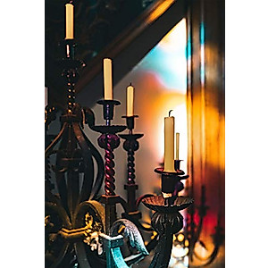 Hyoola 10" Beeswax Taper Candles - 10 Hour Burn Time - Yellow Beeswax Candles - 4 Pack