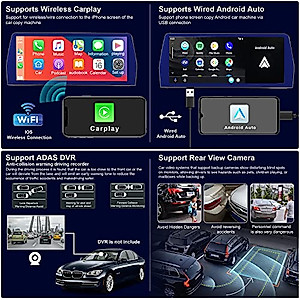 Android 12 Audio Stereo Car GPS Navigator for BMW 5 Series E60 with iDrive System 12.3 inch Blu-ray Touch Screen CarPlay (CIC System, Octa Core 8GB RAM 128GB ROM)