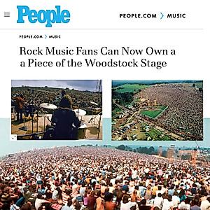 Original 1969 Woodstock Piece of Stage Encased Inside a Bronze Peace Pendant Necklace for Music and History Lovers