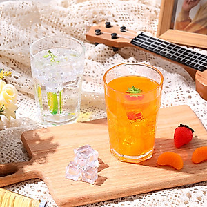 Zopeal Water Glasses Set of 12 Drinking Glasses Tumblers Glassware Highball Glasses Tall Glass Cups Clear Heavy Base Glasses for Christmas Party Water Soda Beer Cocktails and Mixed Drink (14.5 oz)