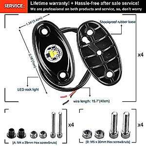 Aukmak 4 Pods LED Rock Light Kit for Jeep ATV SUV Offroad Car Truck Boat Underbody Glow Trail Rig Lamp Underglow LED Neon Lights Waterproof -Green