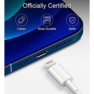 iPad Charger iPhone Charger【Apple MFi Certified】 12W USB Wall Charger Foldable Portable Travel Plug with 2-Pack USB to Lightning Cable(6 Ft) Compatible with iPhone, iPad, iPad Mini, iPad Air, Airpods