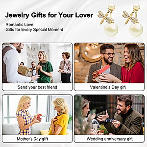 Hypoallergenic Earrings Pearl Earrings for Women Rhinestone Earrings Jacket Earrings Champagne Gold Dragonfly