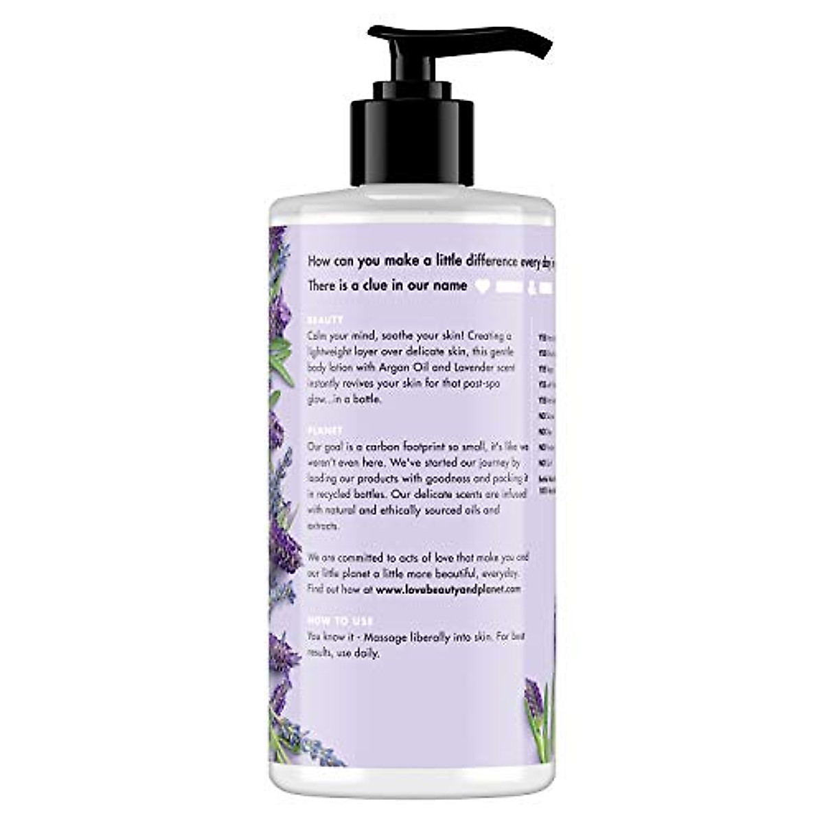 Love Beauty And Planet Body Lotion Argan Oil and Lavender, 13.5 Ounce (Pack of 3)