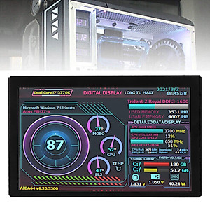 5in Computer Data Monitor, Mini Micro USB AIDA64 PC Temperature Monitor, PC CPU HDD Data Display Screen Sensor Panel Display