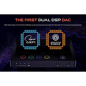 Creative Sound Blaster GC7 Game Streaming DAC Amp ft Programmable Buttons, Super X-Fi, 7.1 Virtual Surround, Battle Mode, Scout Mode, GameVoice Mix, for PC, PS4/PS5, Nintendo Switch, Xbox