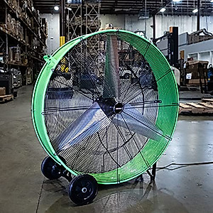 OEMTOOLS OEM24879 42" Direct-Drive Barrel Fan, Large Industrial Fan With Wheels, Metal Barrel Drum Fan, Industrial Fans, High Velocity Shop Fan For Garage, Commercial Fans for Warehouse, Fan On Wheels