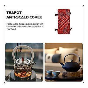 VOSAREA 2pcs Teapot Handle Covers Hot Handle Cover Holder Sleeve for Cast Iron Skillet Pot Pan Tea Kettle Handle Covers