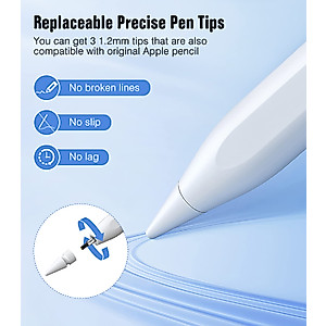 MoKo iPad Pencil 2nd Generation with Magnetic Wireless Charging,Apple Pencil 2nd Generation,Stylus Pen for iPad Pro 12.9 in 6/5/4th,iPad Pro 11 in 4/3,iPad Air 5/4,iPad Mini 6th,Tilt & Palm Rejection